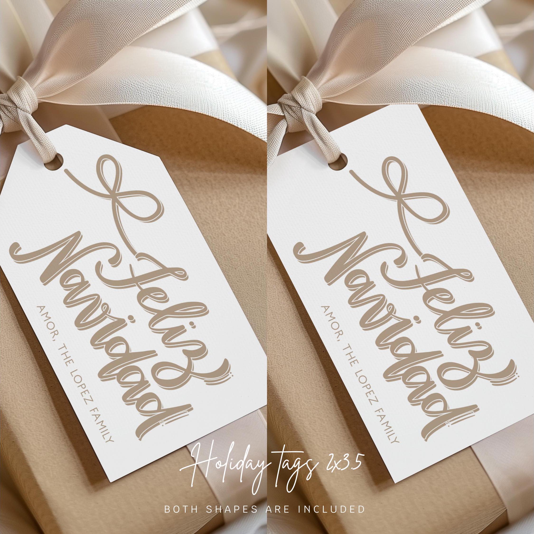 Feliz Navidad Tag Holiday Tag Printable Christmas Tag Holiday Favor Tag ...