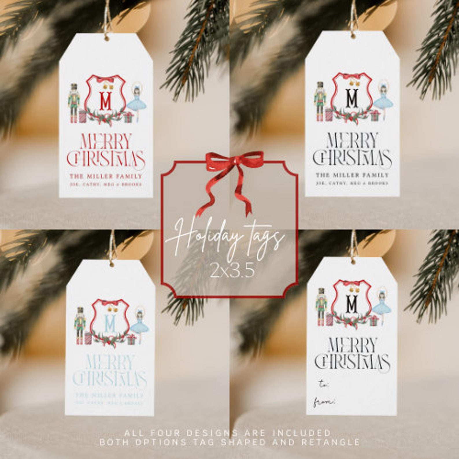 Printable Nutcracker Christmas Gift Tag Nutcracker Holiday Gift Tag ...