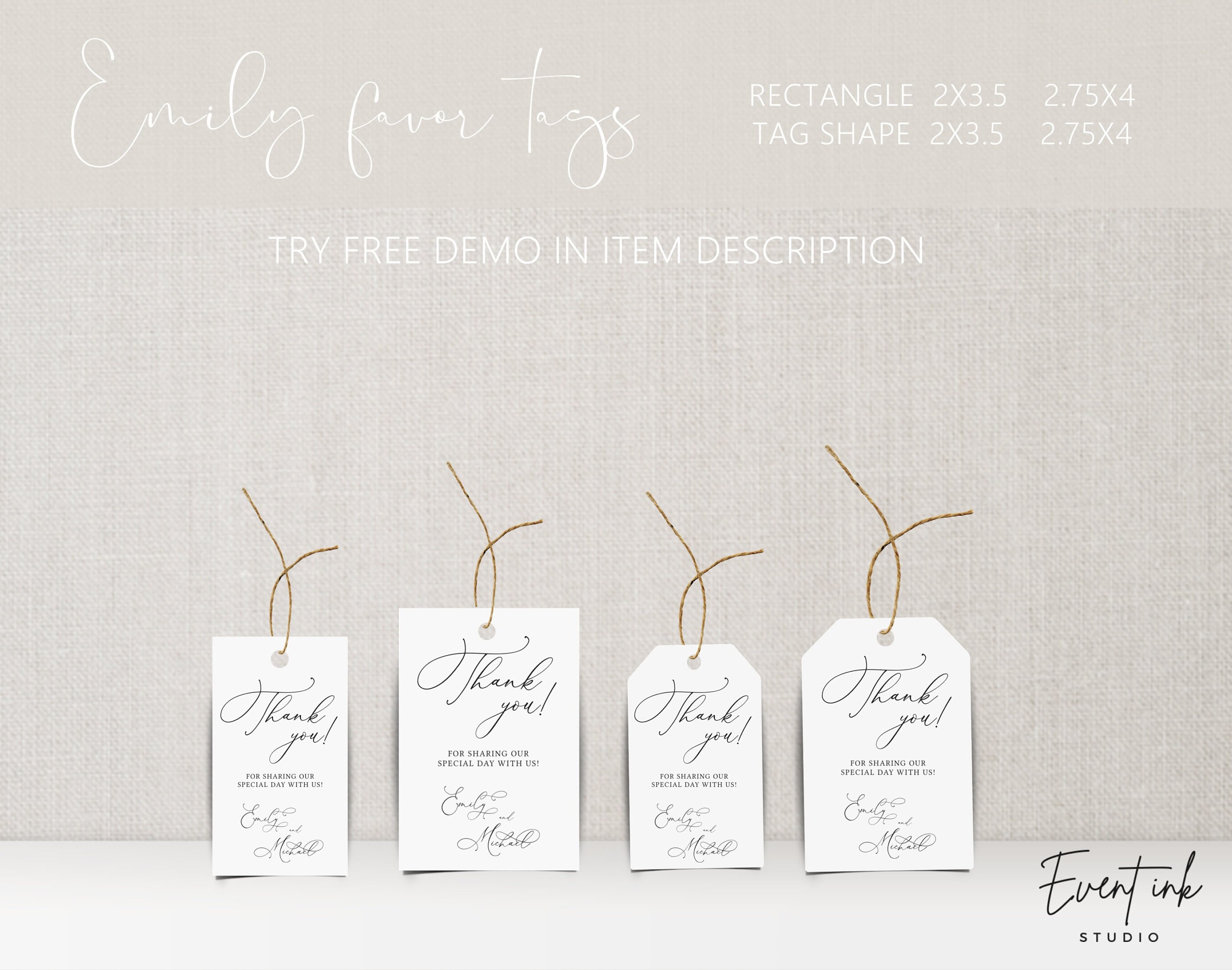 Wedding Favor Tags Thank You Tag DIY Wedding Tag Printable Wedding Tag ...