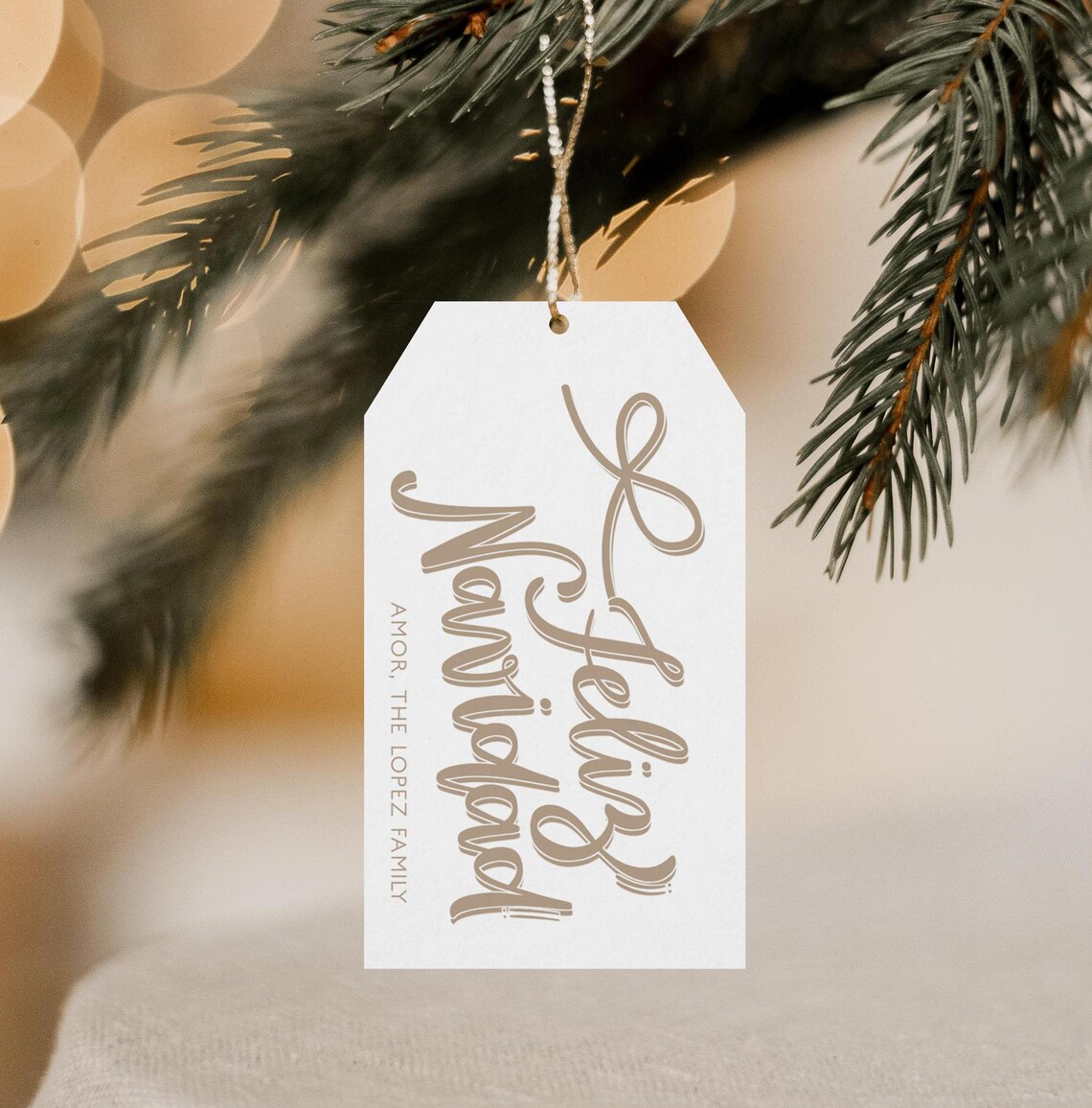 Feliz Navidad Tag Holiday Tag Printable Christmas Tag Holiday Favor Tag ...