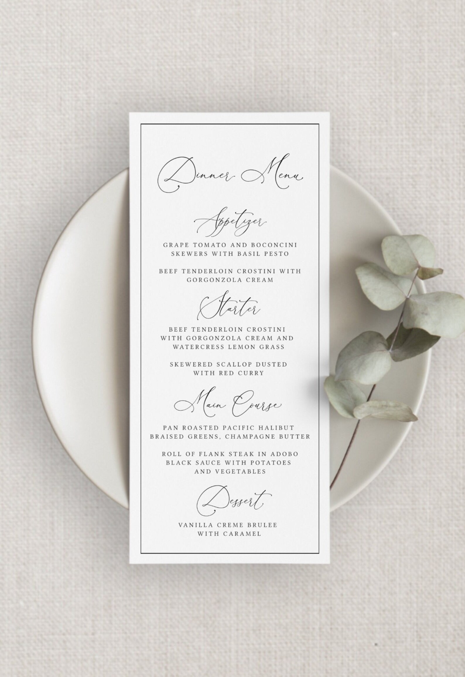 Wedding Menu Template Download Wedding Menu Printable Wedding Menu ...