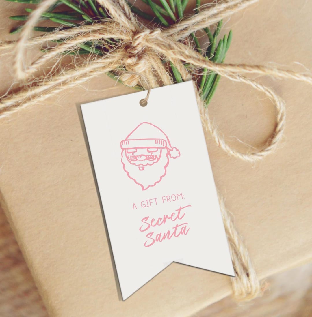 Secret Santa Gift Tag Merry Christmas Gift Tag Secret Santa Printable ...