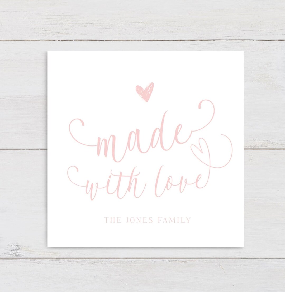 Made With Love Gift Tags, Homemade Tag, Bake Goods Tag, Homemade Treats ...