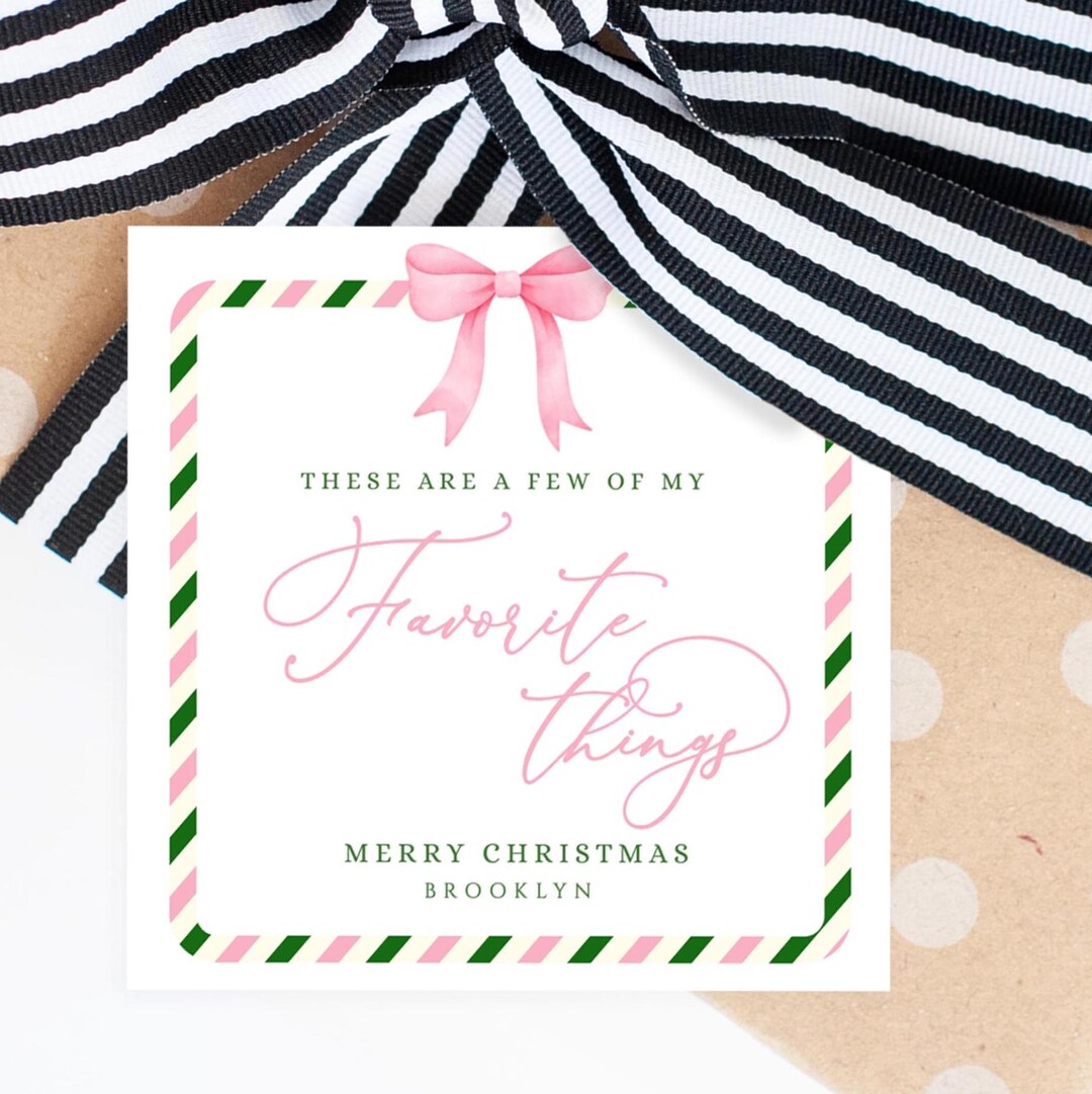 Favorite Things Gift Tag Favorite Things Tag Printable Holiday Gift ...