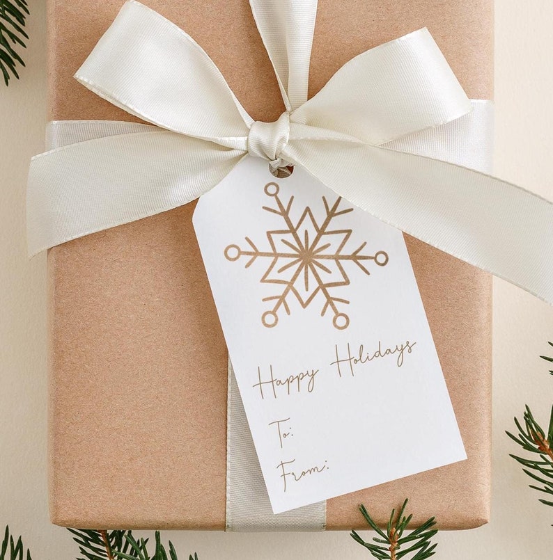 Gold Christmas Gift Tags Gold Holiday Tag Printable Gold Christmas Tag ...