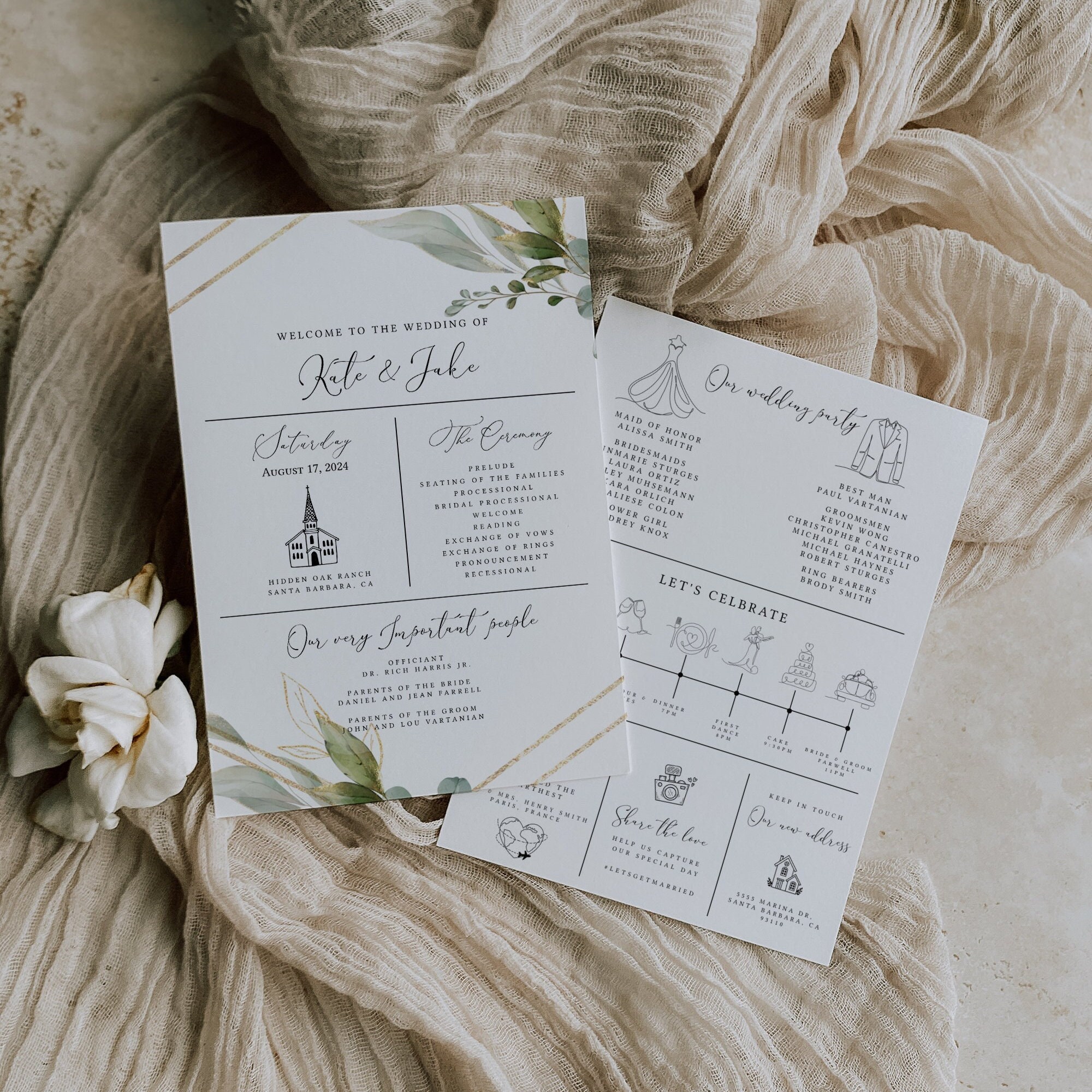 Infographic Wedding Program Template Wedding Program Download Wedding ...