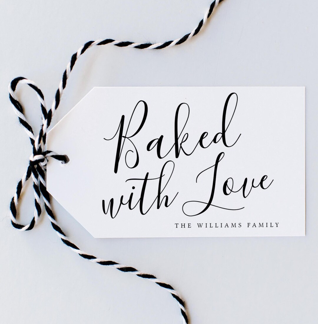 Baked With Love Gift Tag, DIY Holiday Tags, Printable Baked Goods Tag ...