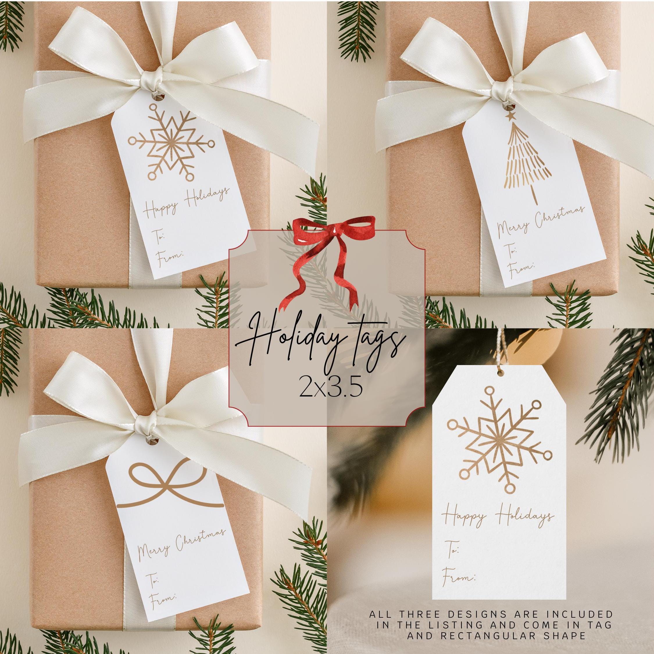 Gold Christmas Gift Tags Gold Holiday Tag Printable Gold Christmas Tag ...