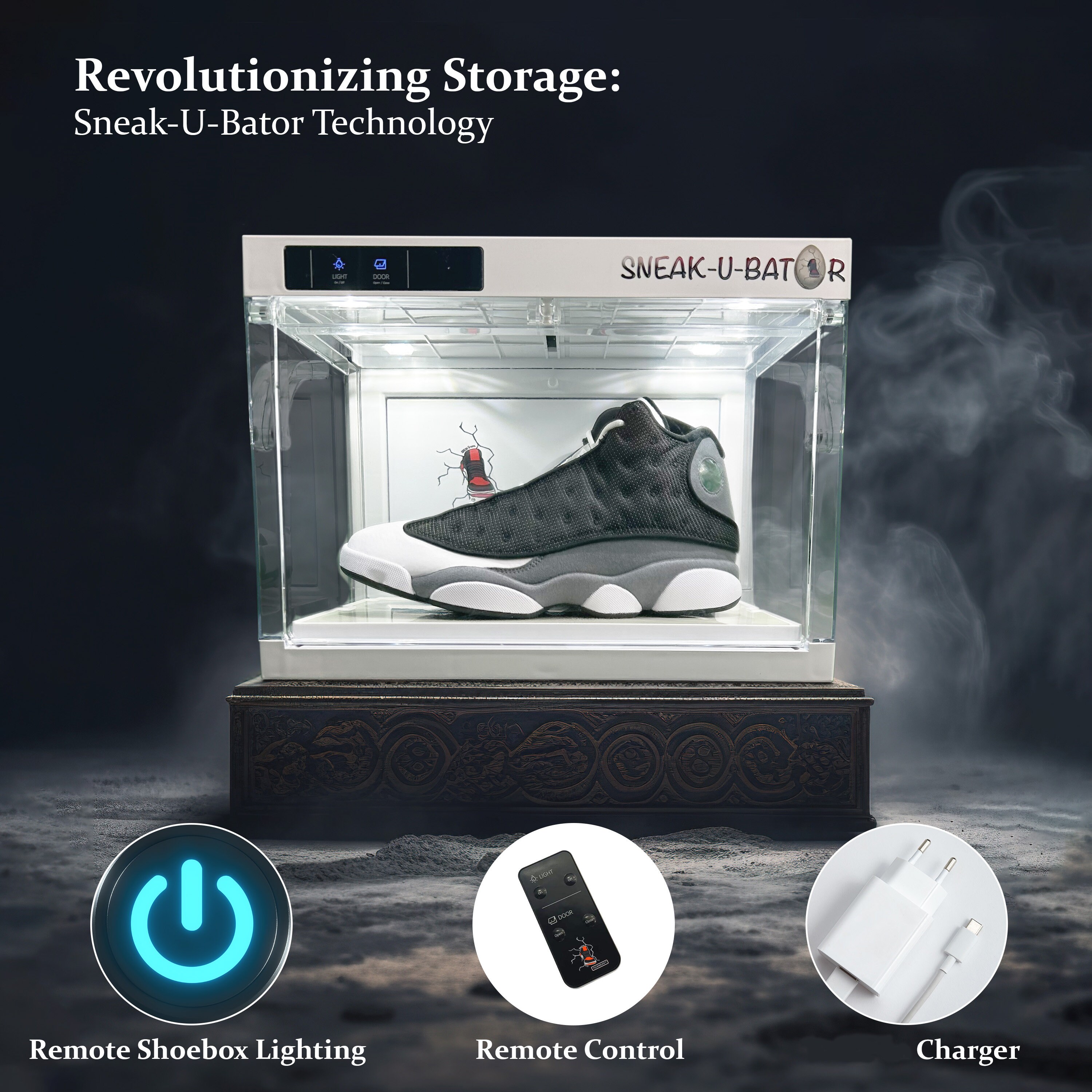 SNEAK-U-BATOR Technology LED Shoe Box With Wireless Remote Shoe ...