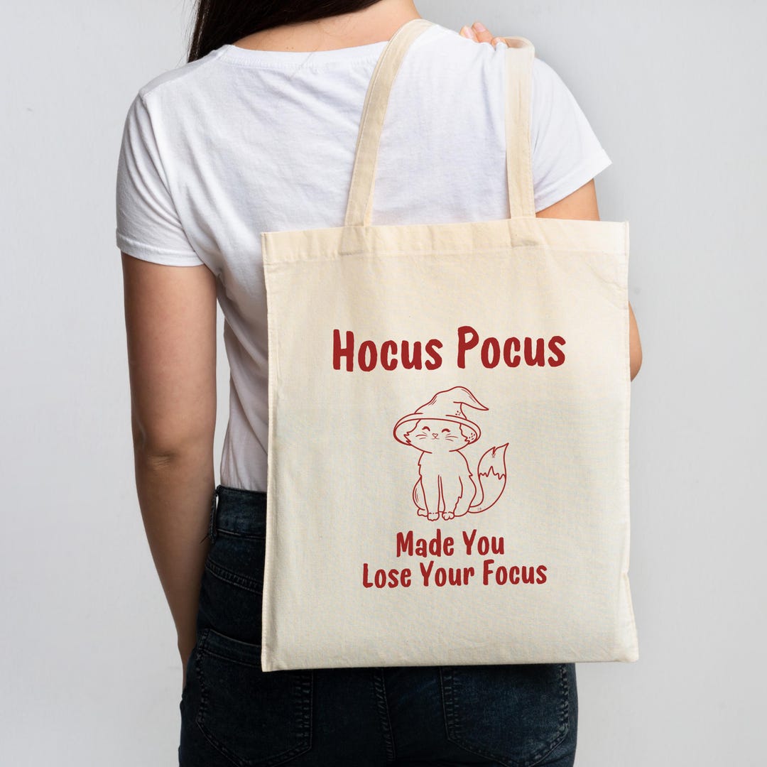 Cute Cat Halloween Tote Bag, Funny Kitty Meme, Feline Durable Shoulder ...