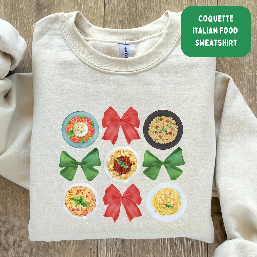 Italian Food Christmas Sweatshirt, Pasta Lover Thanksgiving Sweater ...