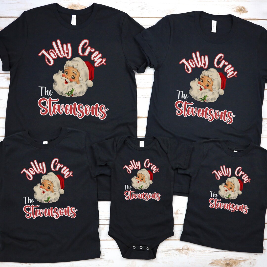 Custom Jolly Crew Family Christmas Shirts, Santa Love Tee, Xmas Theme ...