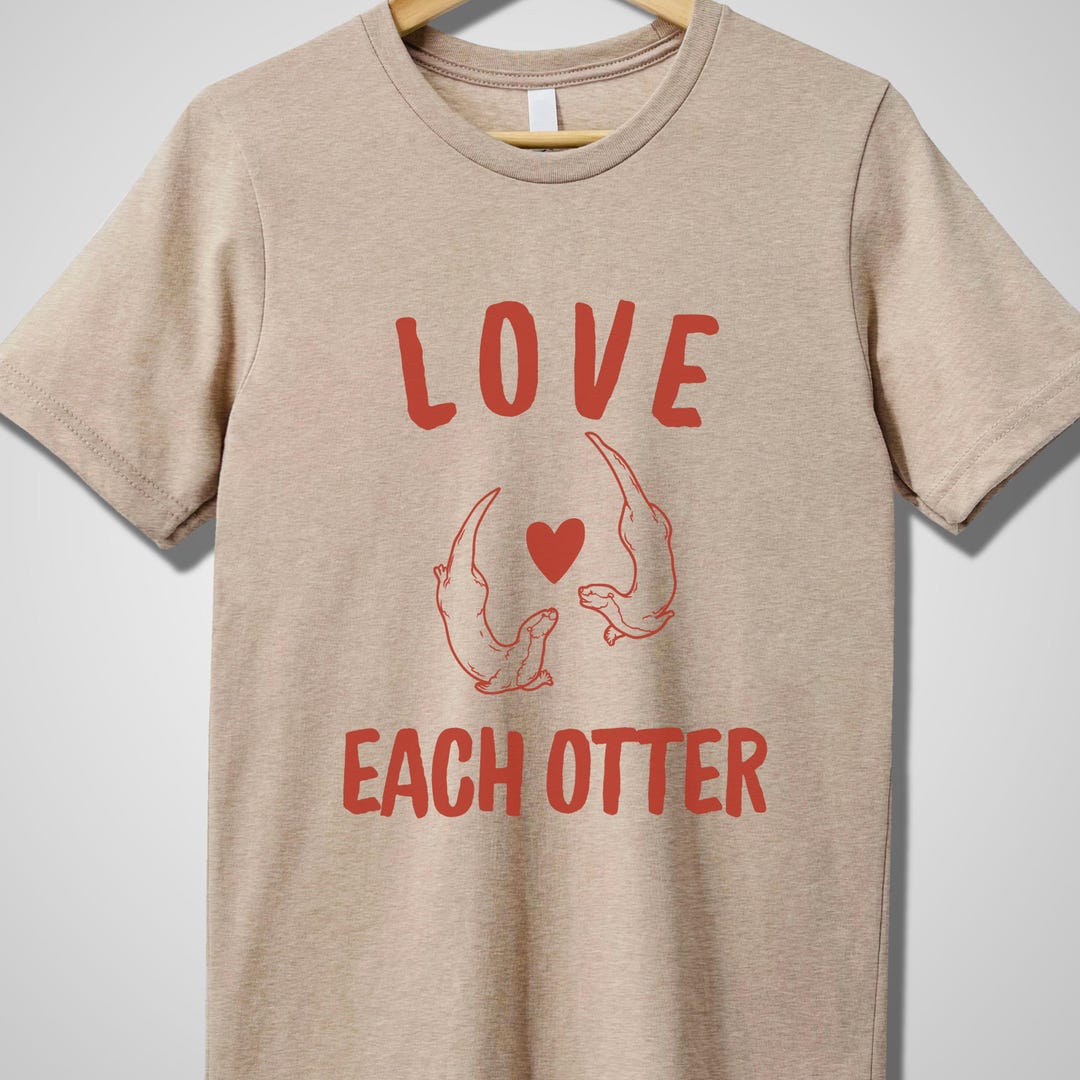 Love Each Otter Tshirt, Otter Lover Tee, Y2K Retro Vintage T-shirt, Sea ...