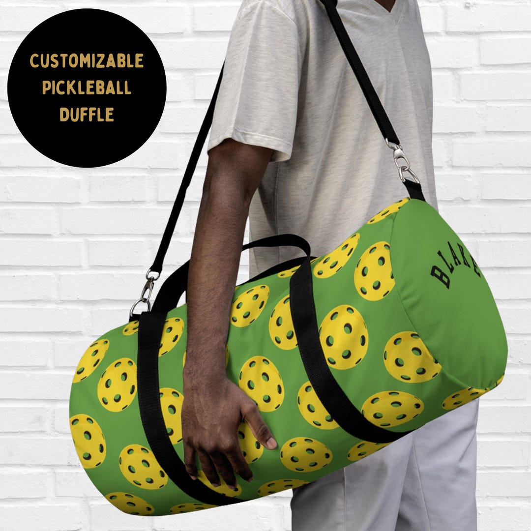 Custom AOP Pickleball Duffel Bag, Personalize Name Pickle Baller Sports ...