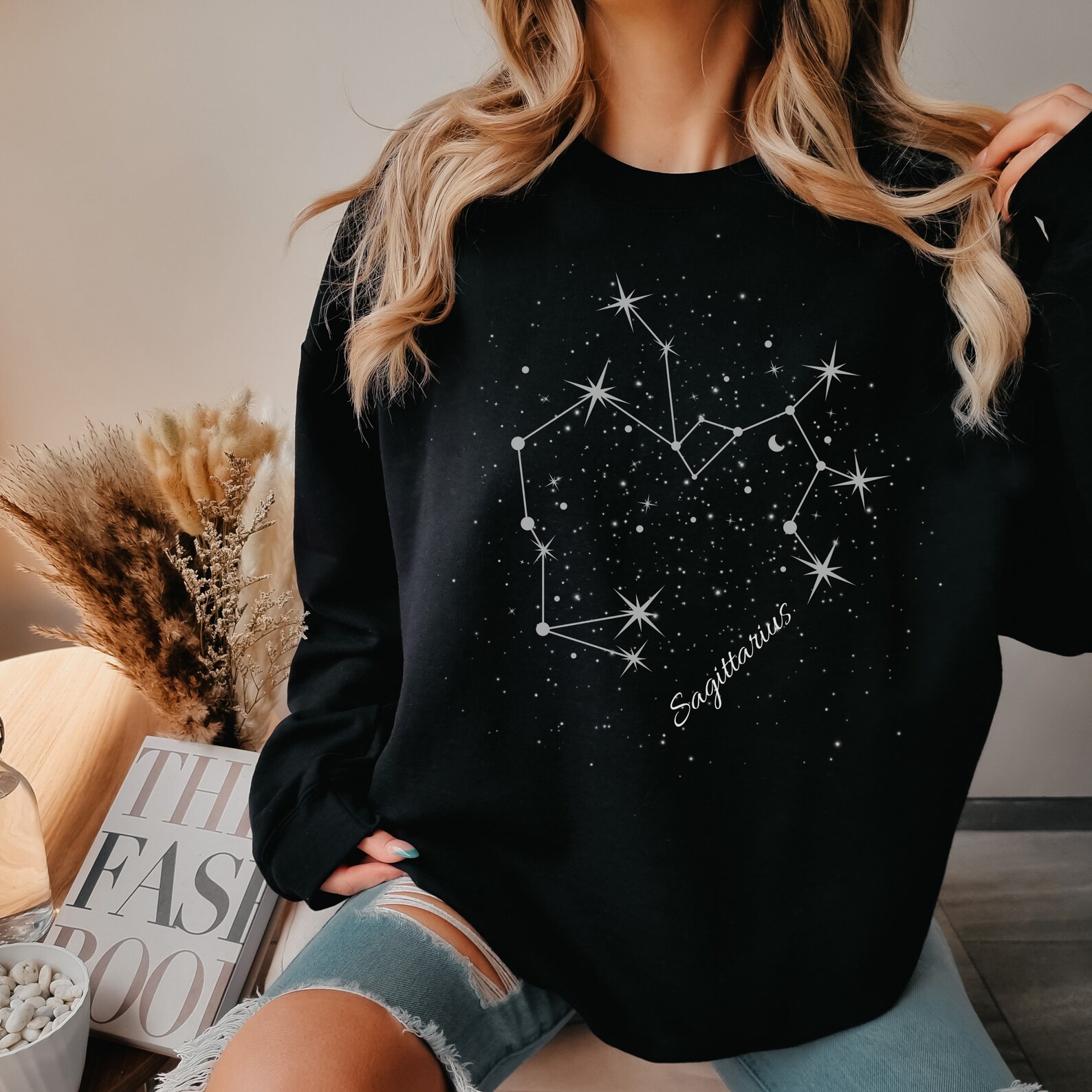 Unisex Sagittarius Sweater, Star Sign Zodiac Celestial Sweatshirt ...