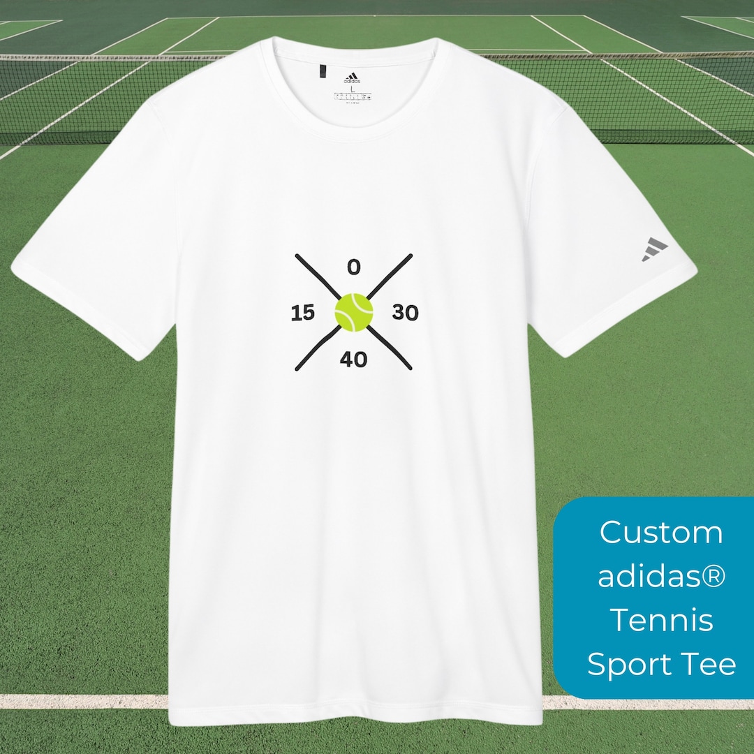 Custom Adidas® Unisex Tennis Score Sport T-shirt, Tennis Lover Gift ...