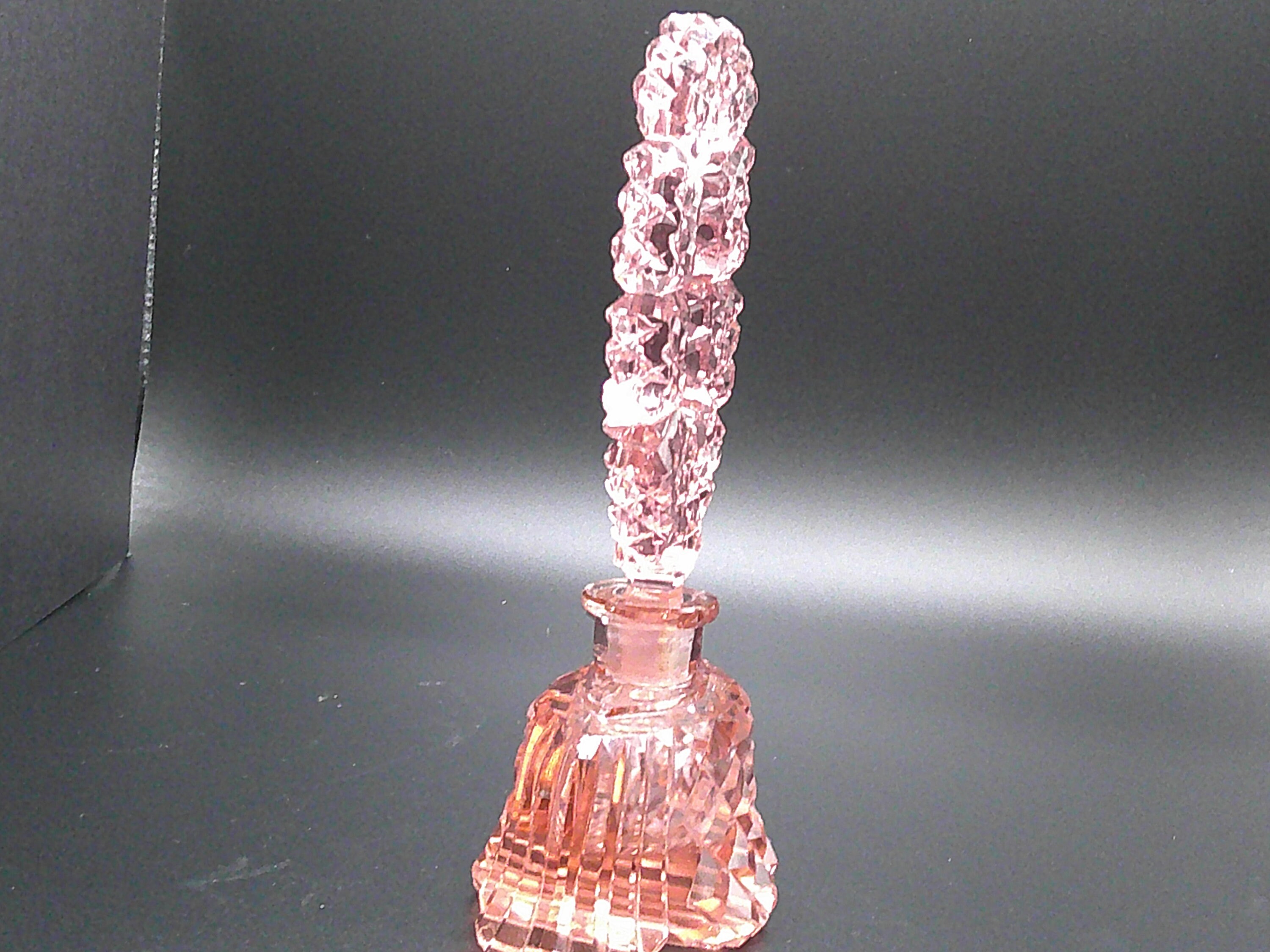 Vintage Pink Cut Glass Perfume Bottle - Etsy