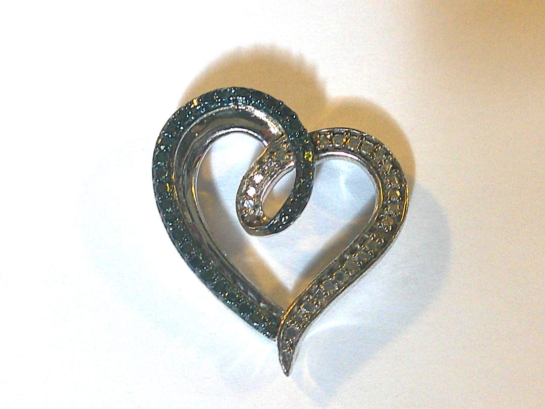 Vintage Marcasite and Clear Stones Heart Pendant - Etsy