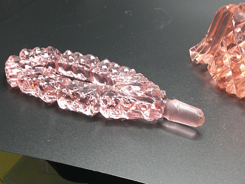 Vintage Pink Cut Glass Perfume Bottle - Etsy