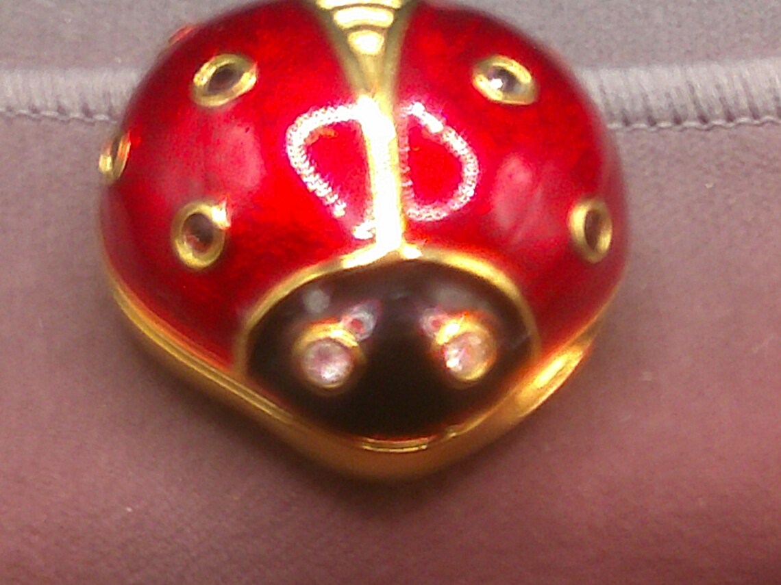 Vintage Estee Lauder Enamel Ladybug Solid Perfume Compact - Etsy