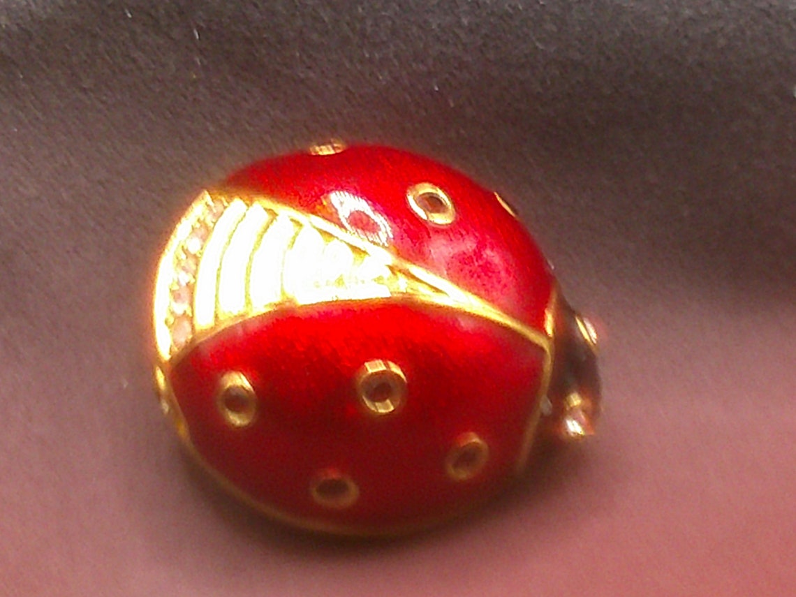 Vintage Estee Lauder Enamel Ladybug Solid Perfume Compact - Etsy