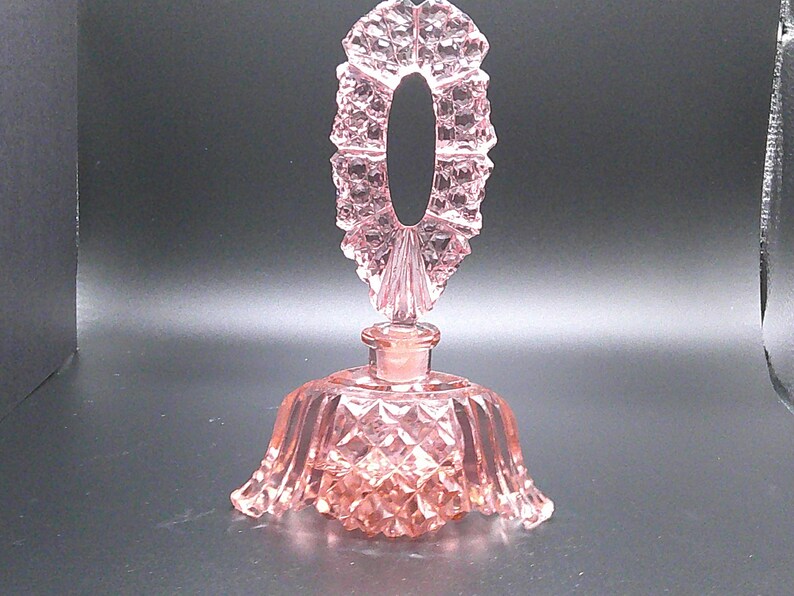 Vintage Pink Cut Glass Perfume Bottle - Etsy