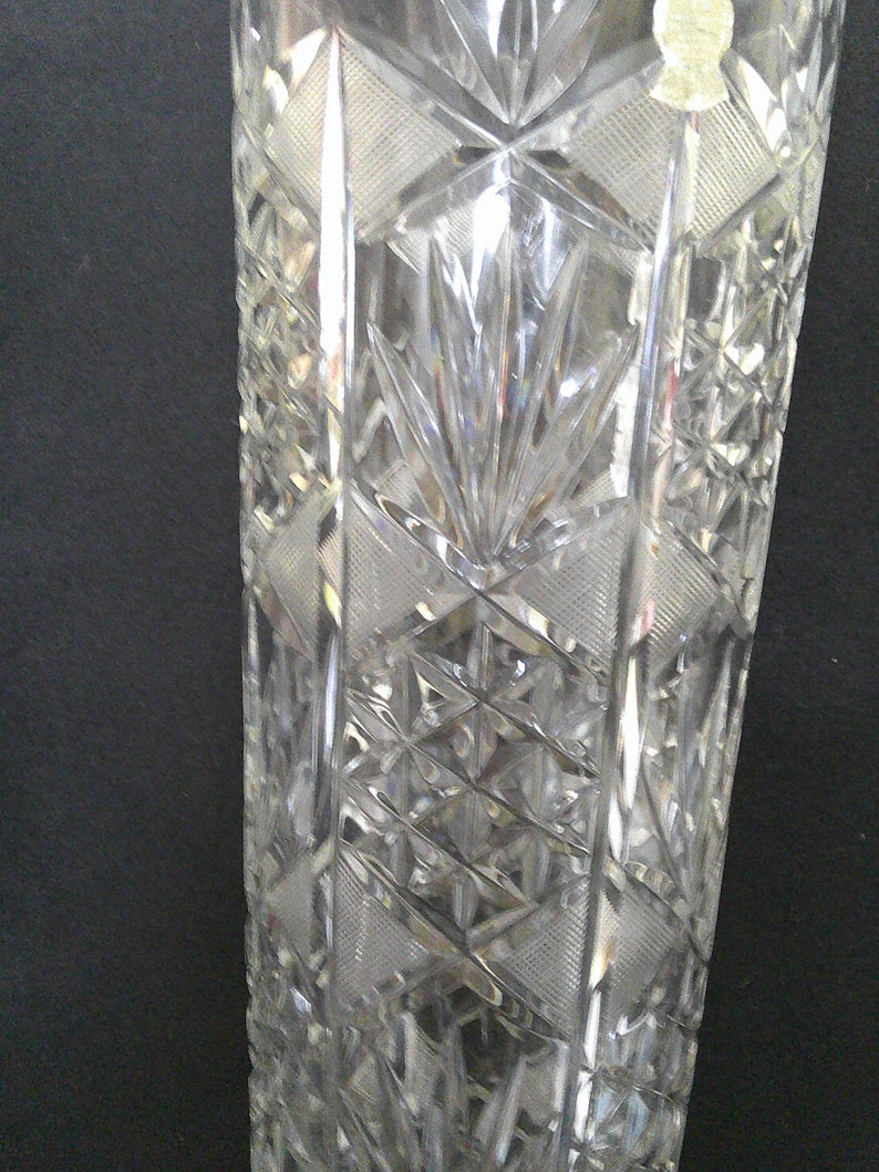 Vintage Cut Crystal Vase - Etsy