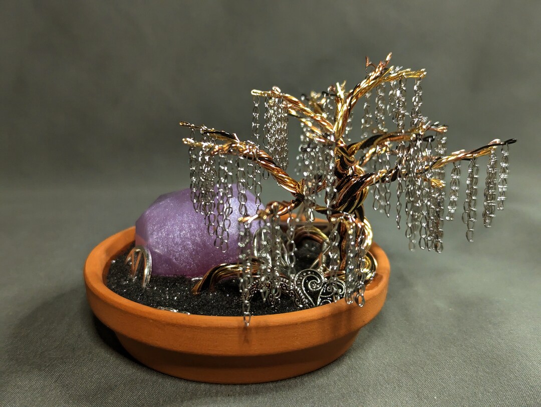 Wire Tree With Pink Cut Epoxy Gemstone - Etsy