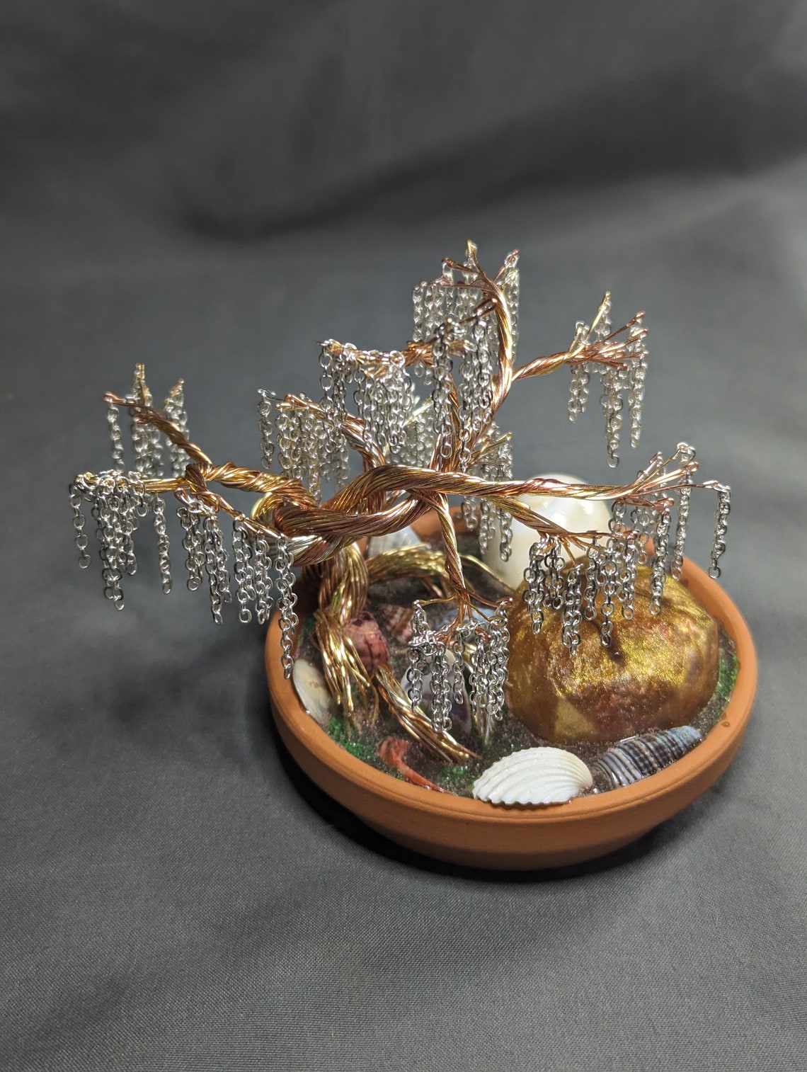 Weeping Willow Wire Tree With Gold Cut Epoxy Gemstone - Etsy