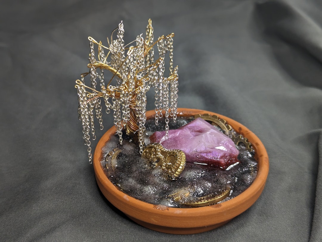 Weeping Willow Wire Tree With Pink Epoxy Gem - Etsy