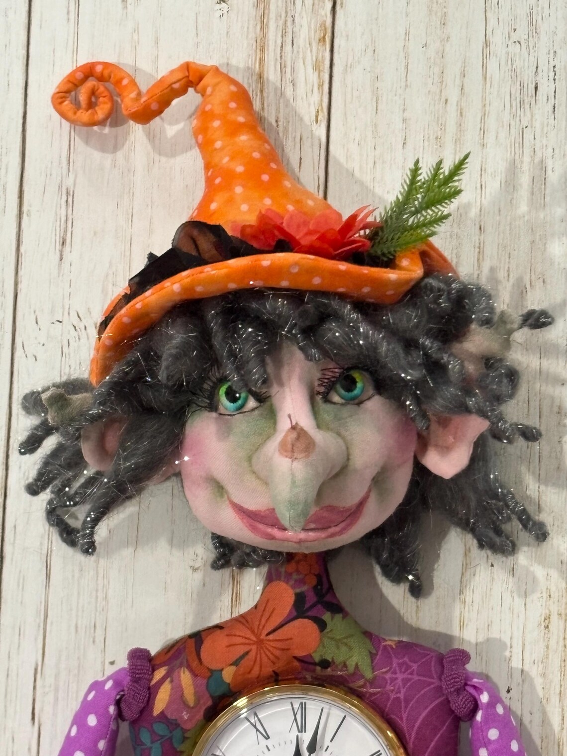 Witch Wall Clock Doll - Etsy