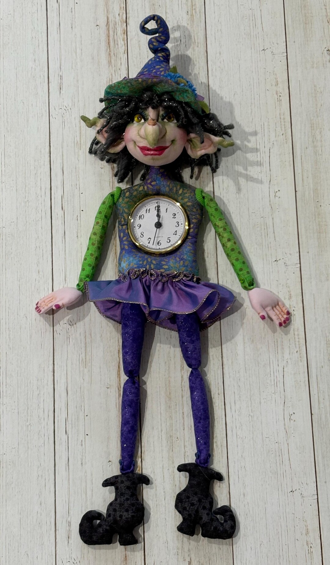 Witch Wall Clock Doll - Etsy