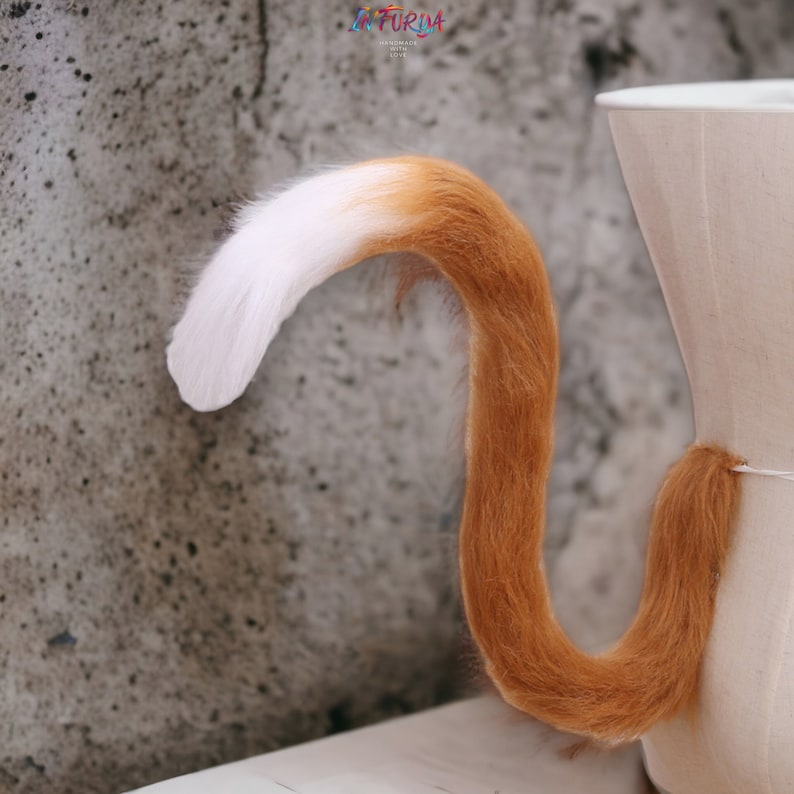 Furry Fox Tail Faux Fur Cat Tail Cosplay Tail Fursuit Accessories ...