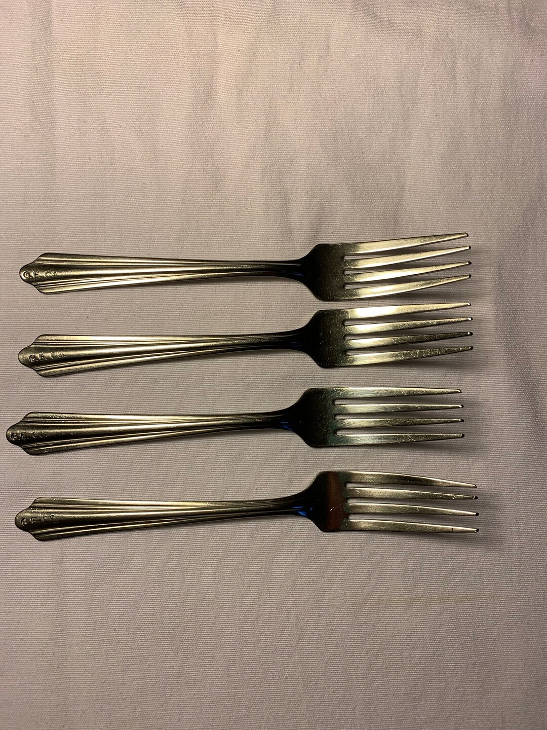 Vintage Ge General Electric Company Stainless Steel Flatwaresilverware 4 Forks Etsy