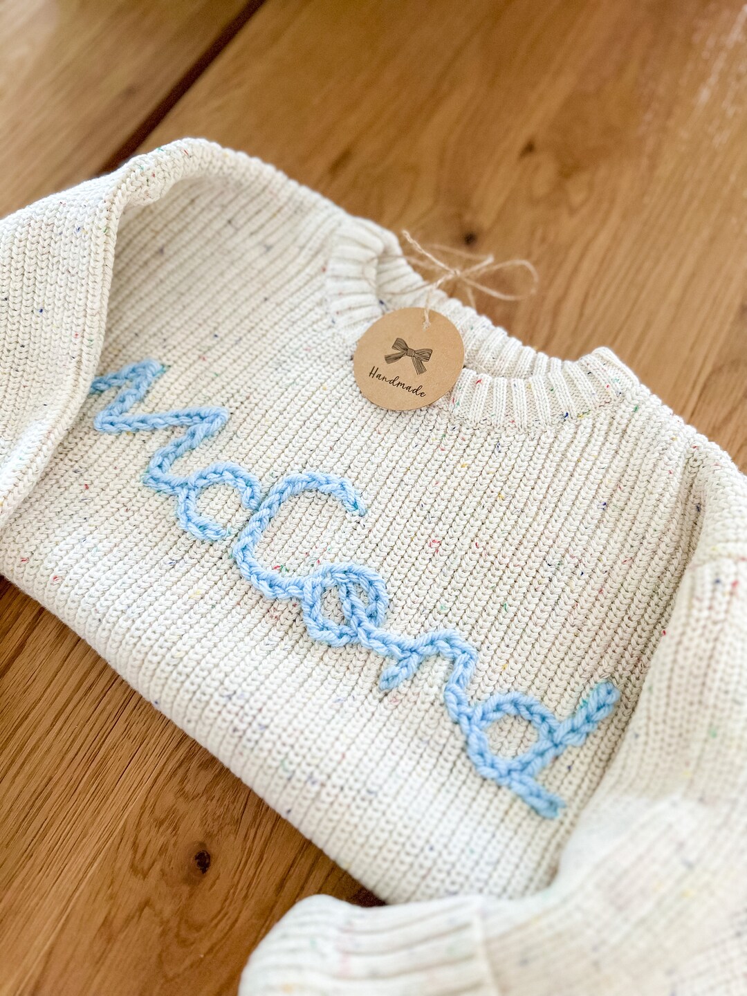Custom Knit Sweater, Hand Embroidered Baby Sweater, Personalized Name ...