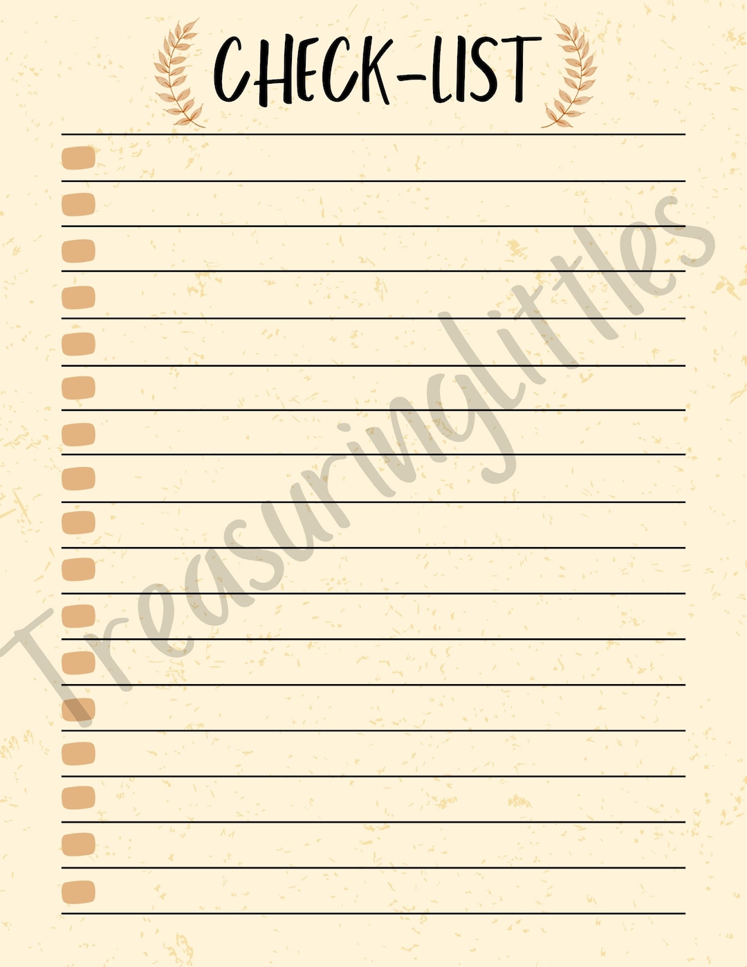 Vintage Style Check List Digital Download - Etsy