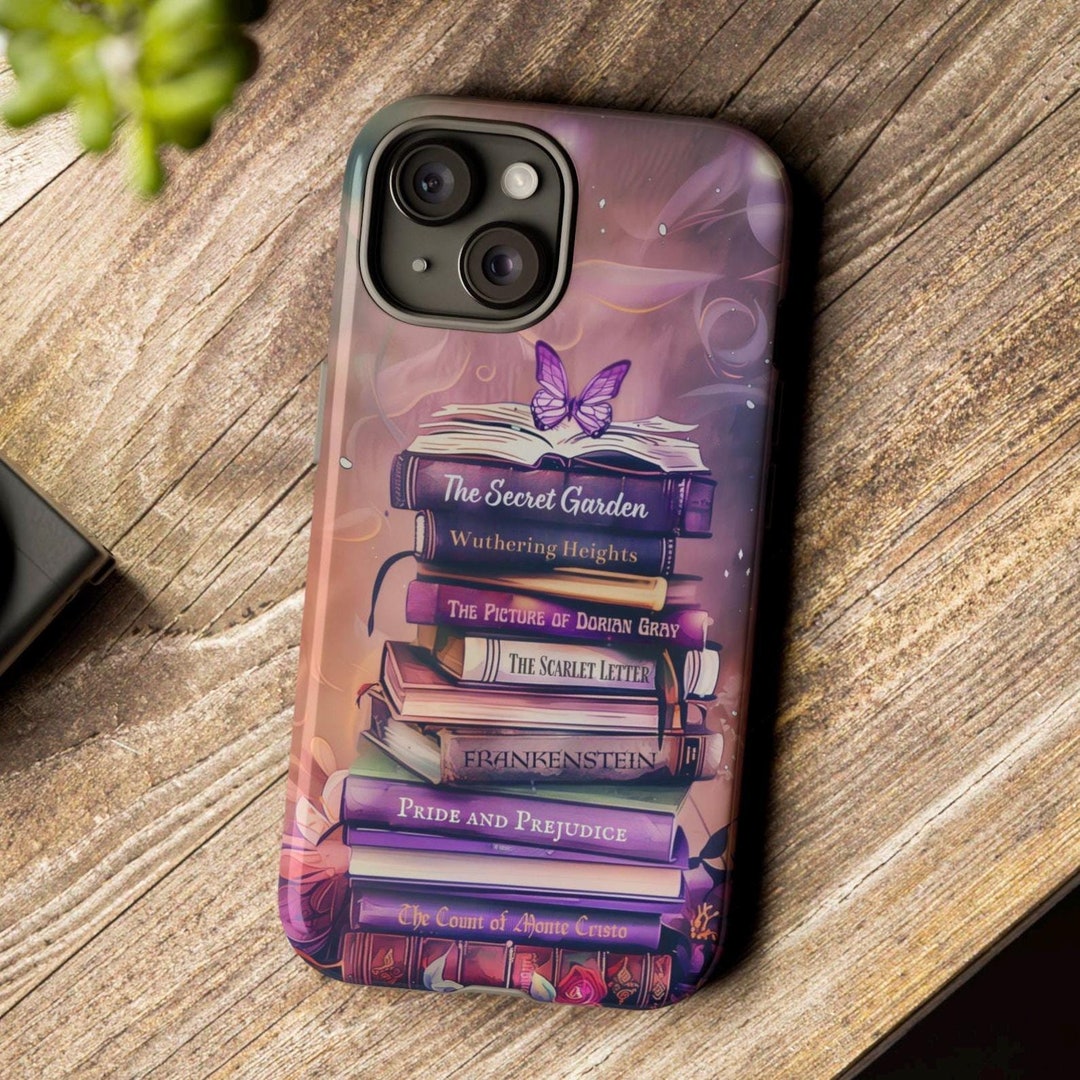 Personalized Favorite Book Phone Case, Custom Bookshelf Dark Academia ...