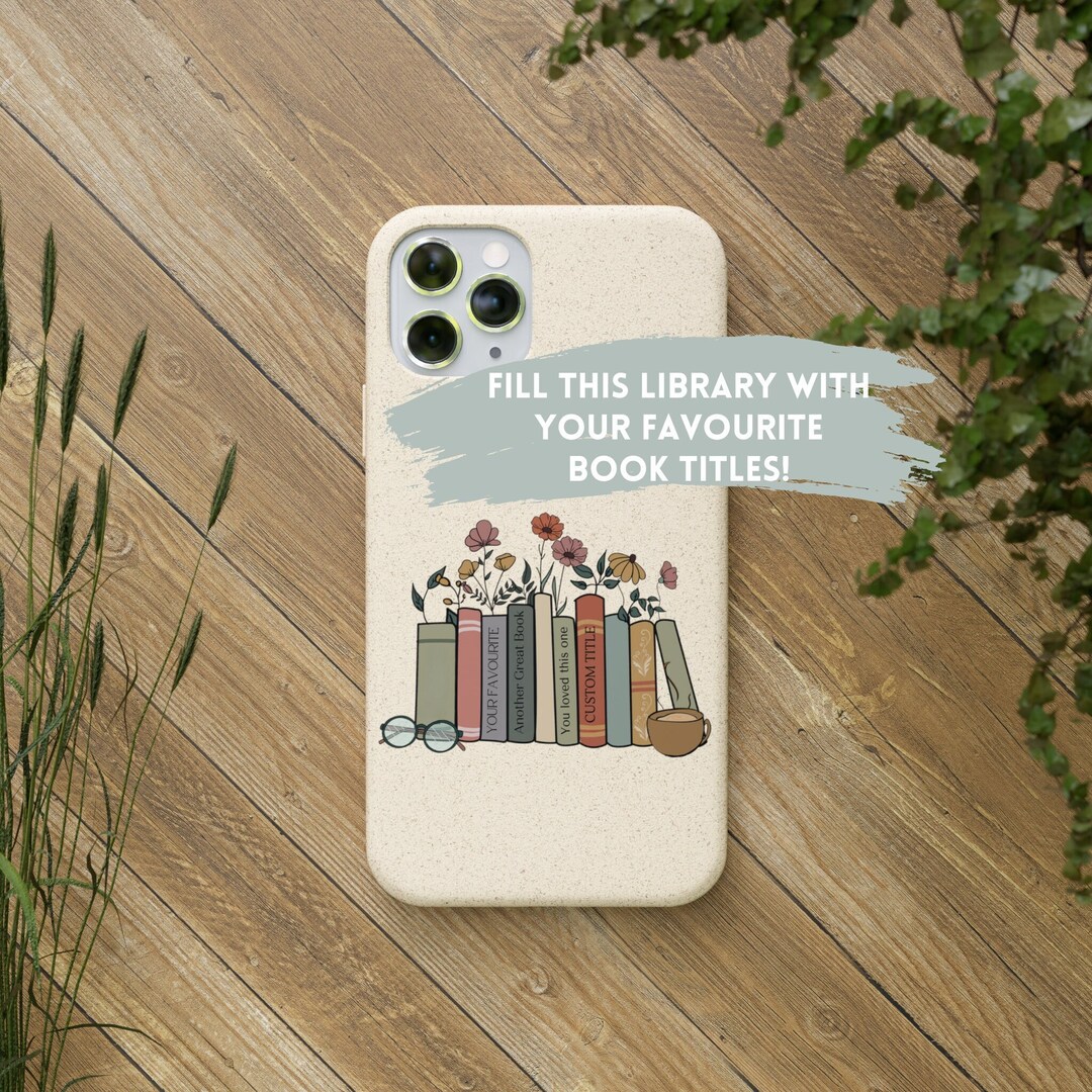 Custom Bookshelf Floral Phone Case, iPhone Samsung Cover Gift for ...