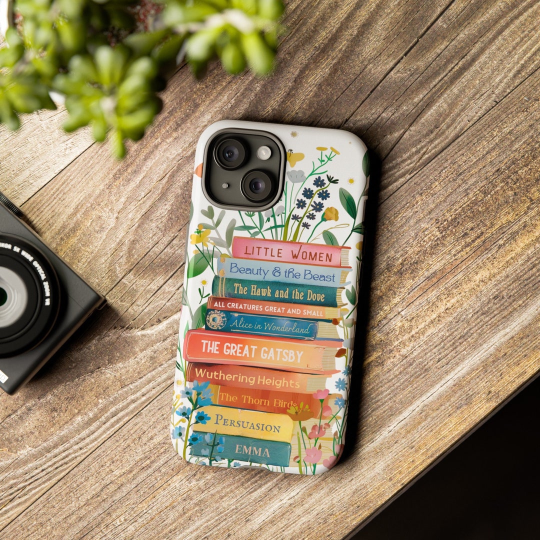 Custom Bookshelf Floral Phone Case: Book Lover Gift - Etsy