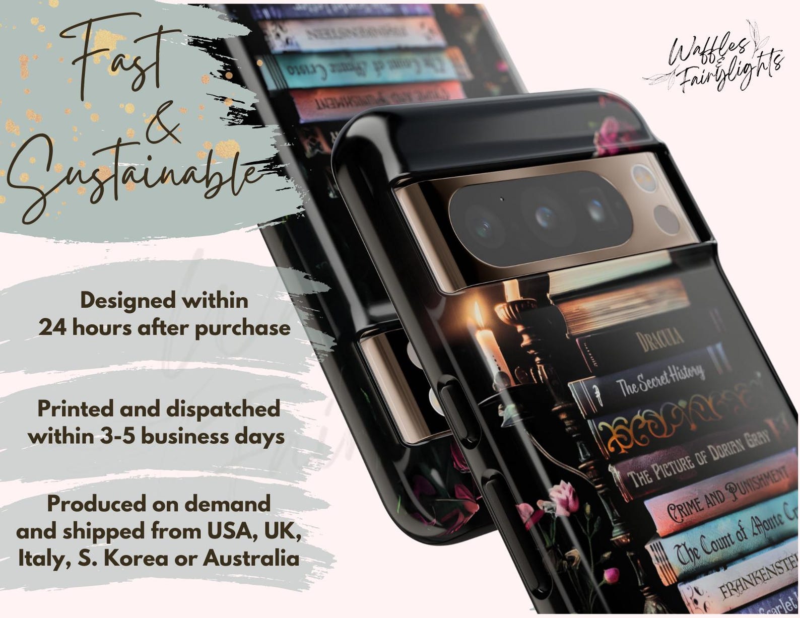 Personalized Favorite Book Phone Case, Custom Bookshelf Dark Academia ...