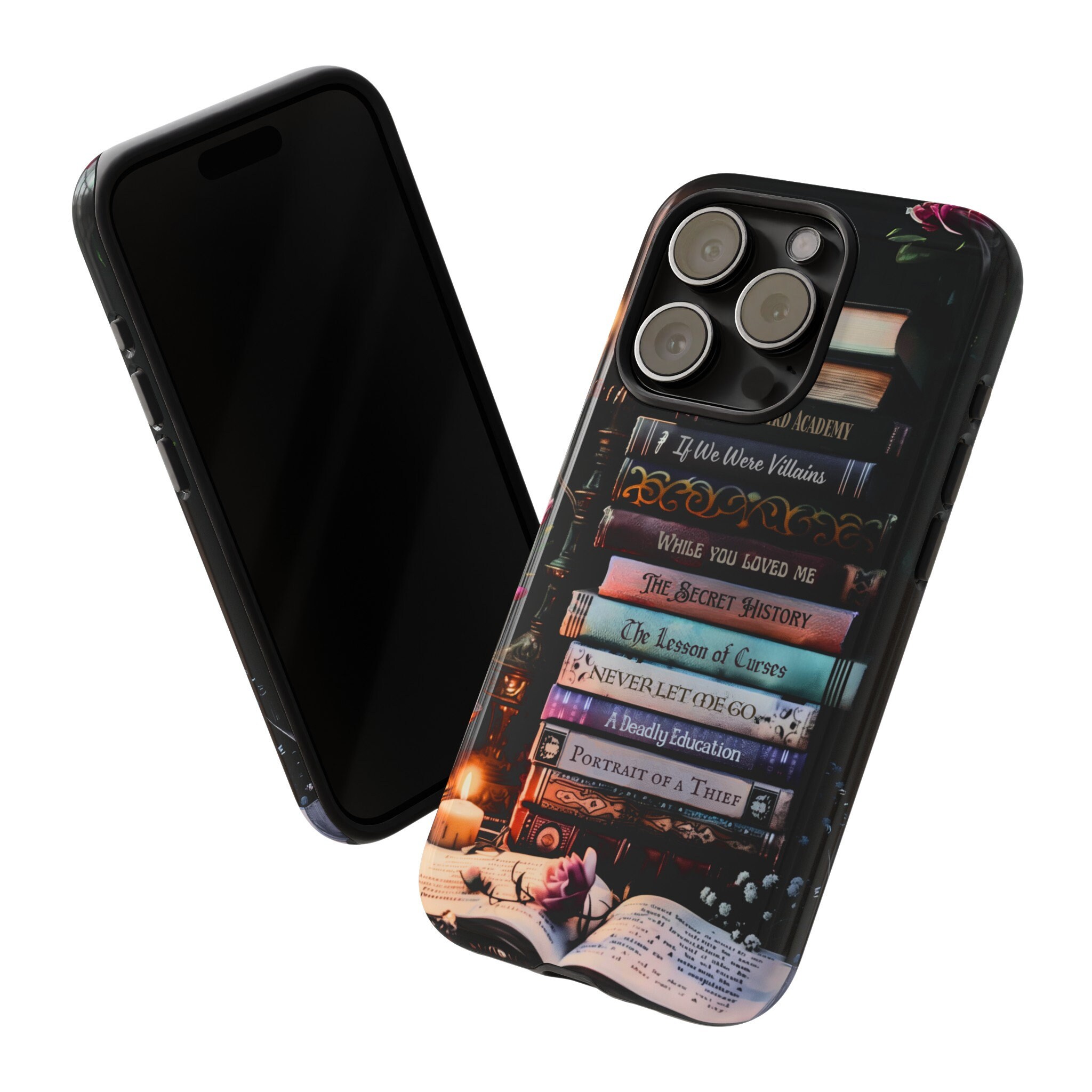 Personalized Favorite Book Phone Case, Custom Bookshelf Dark Academia ...