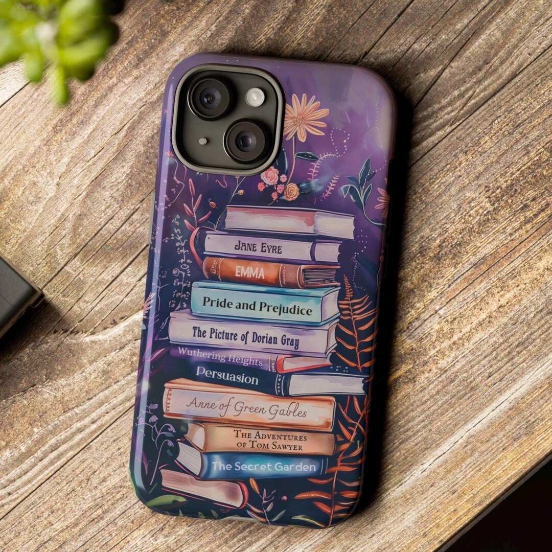 Personalized Favorite Book Phone Case, Custom Bookshelf Fantasy Bookish ...