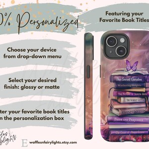 Personalized Favorite Book Phone Case, Custom Bookshelf Dark Academia ...