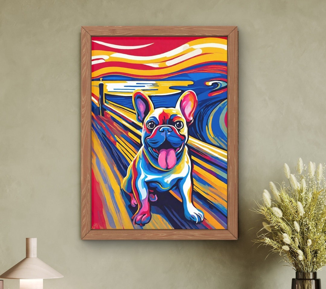 French Bulldog the Scream Art Wall Art Digital Print - Etsy