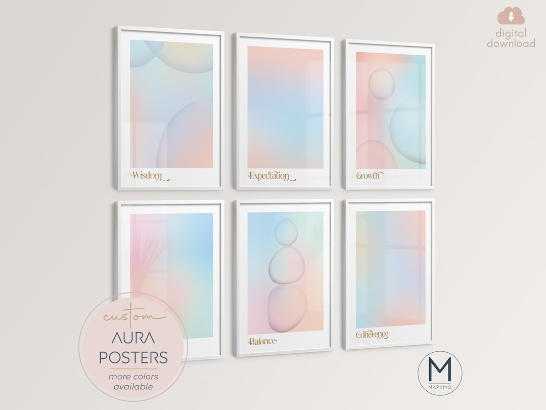 Positive Aura Poster for Zen Manifestation & Angel Aura, 6 Piece Wall ...