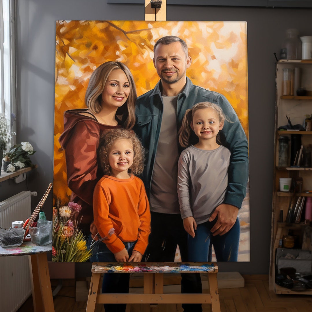 Commission Portrait Painting on Canvas, Custom Oil Painting From Photo ...
