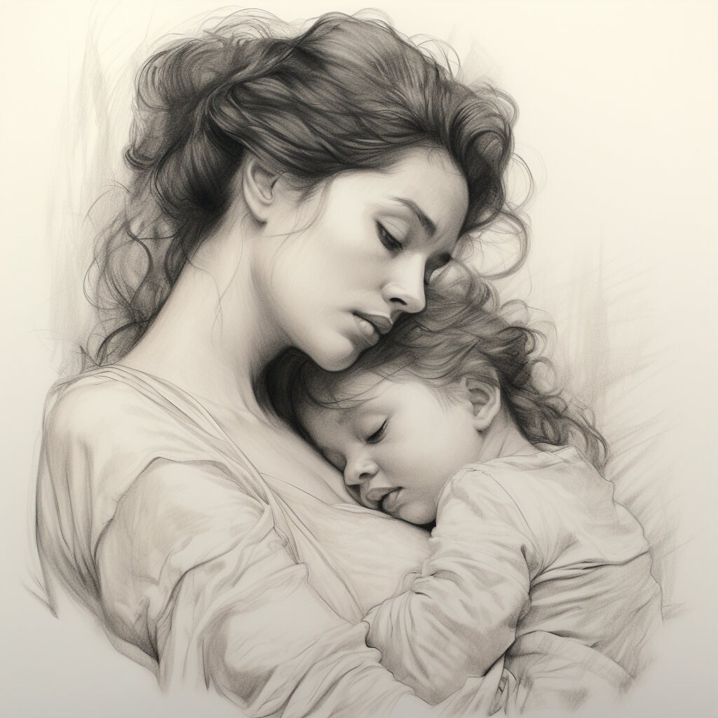 Custom Portrait/mother Illustration/pregnant Portrait/painting From ...