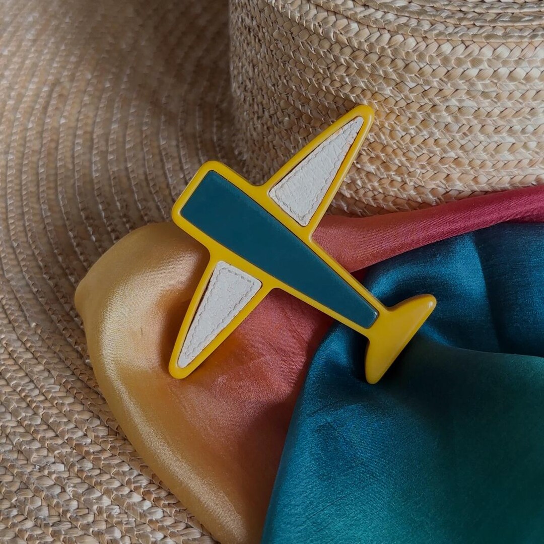 Prada Vintage Plastic Pin Brooch Plane - Etsy