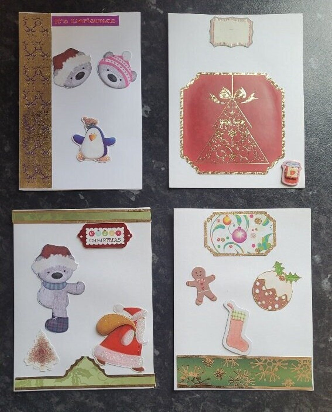 White Handmade Christmas Cards - Etsy