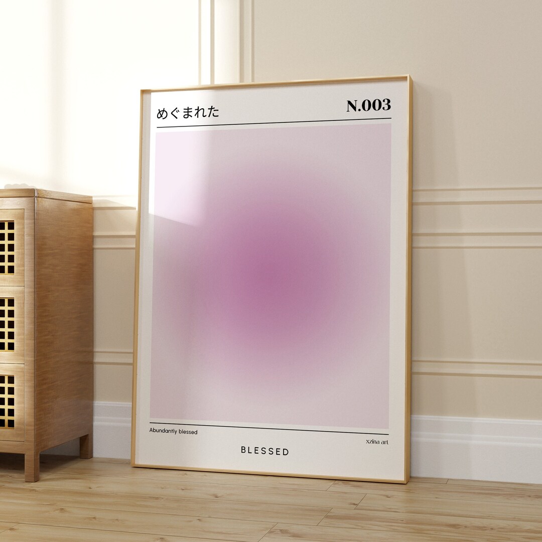 The Blessed Poster Minimalistic Pink Art Affirmation Wall Art ...